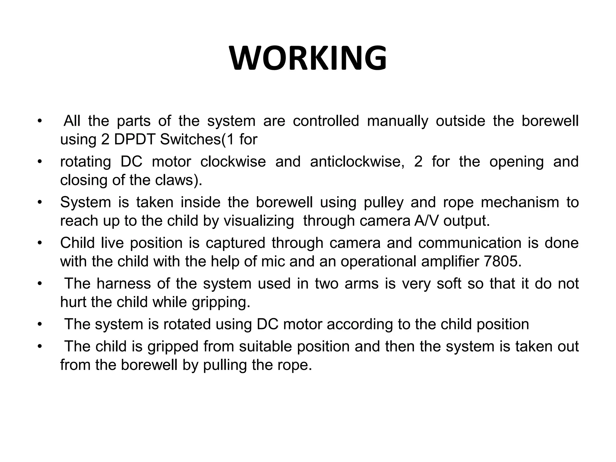 Borewell Rescue system | PPTX