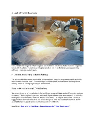 Robot-Assisted Surgeries: Advantages and Drawbacks of AI in Healthcare | PDF