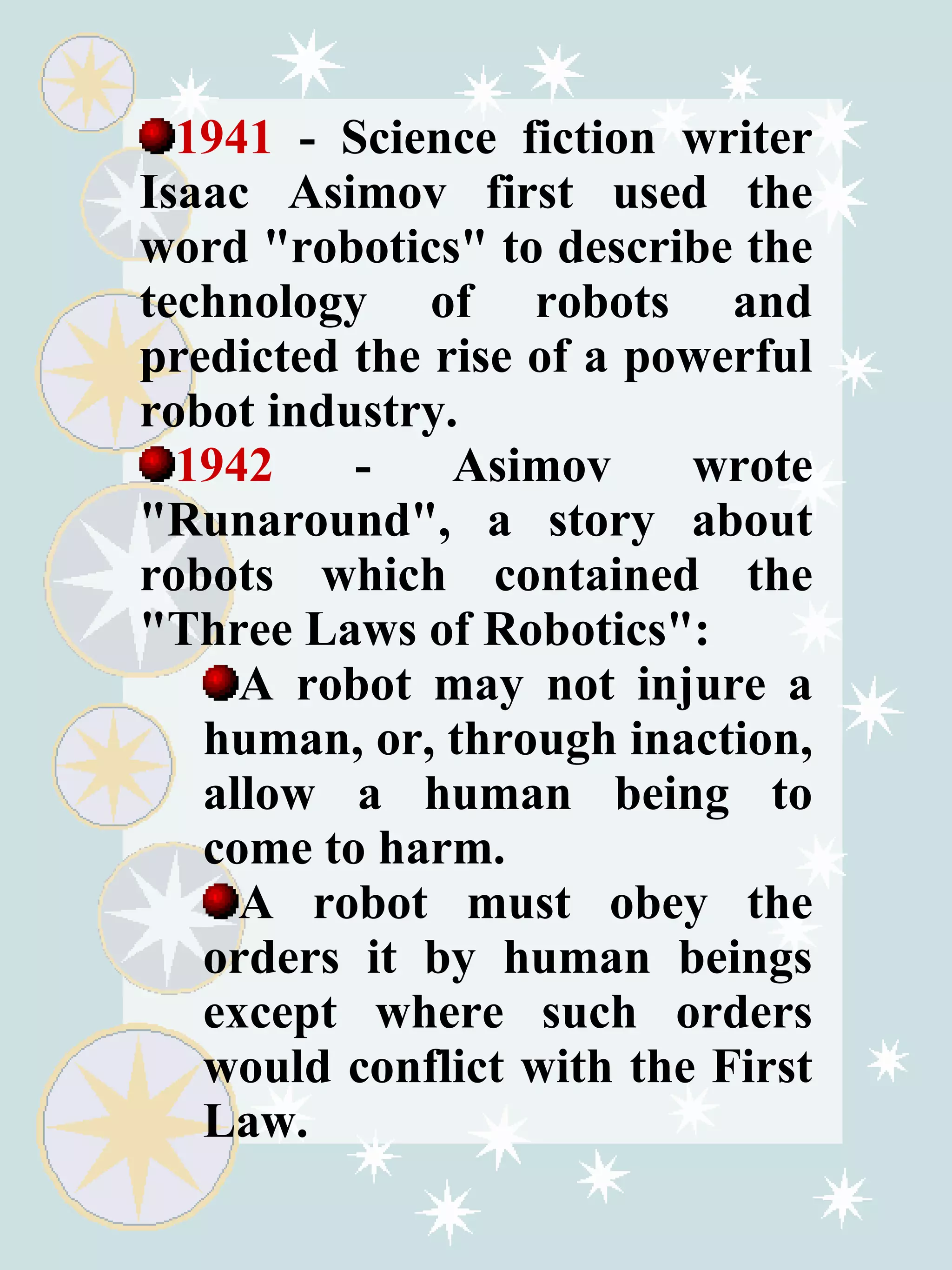 Robot Timeline | PPT