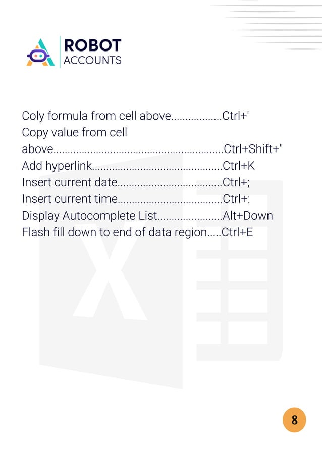 Robot accounts excel shortcuts.pdf