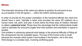 ROBOT ANATOMY ARMS WRIST and robotics and mechatronics course | PDF