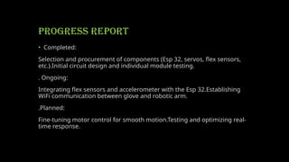 Robot Arm1:using human hand gestures using flex sensors | PPT
