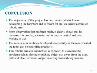 Robot arm control through human hand motion | PPTX
