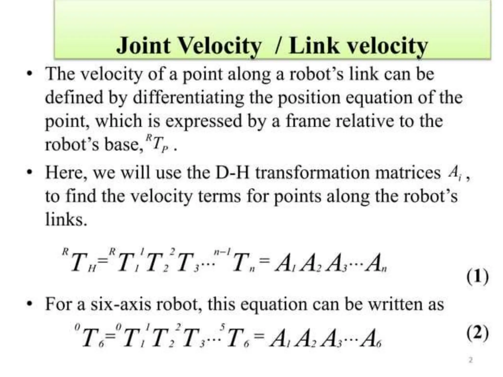 Robot Arm Dynamics PPT - UNIT III.pptx