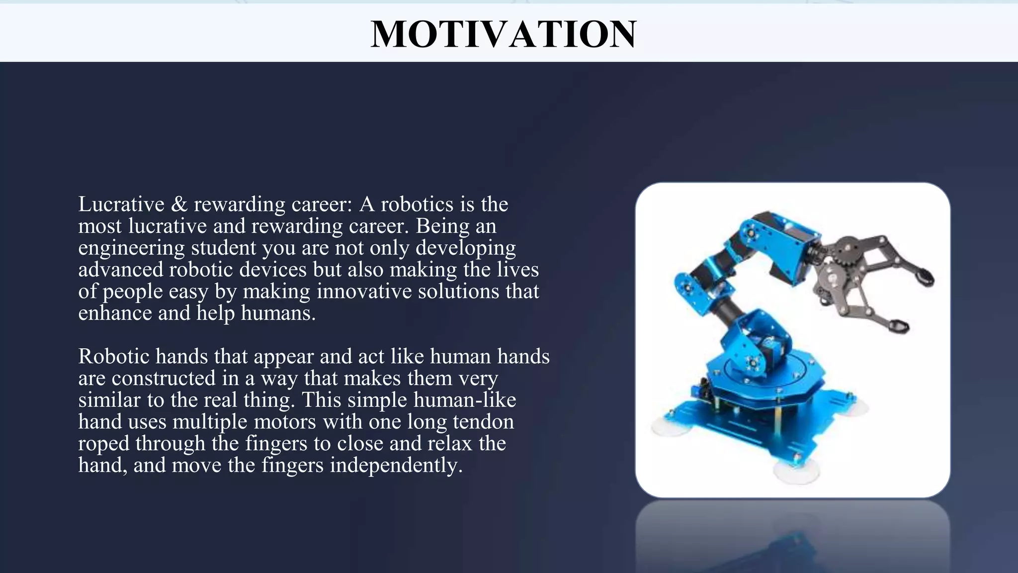 Robot arm ppt | PPTX