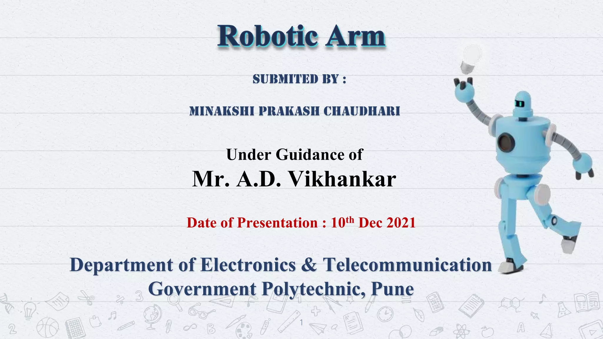 Robot arm ppt | PPT