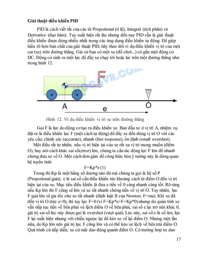 Robot bám đường ứng dụng thuật toán PID - Line follow robot with PID . Chu Quang Thảo | DOCX