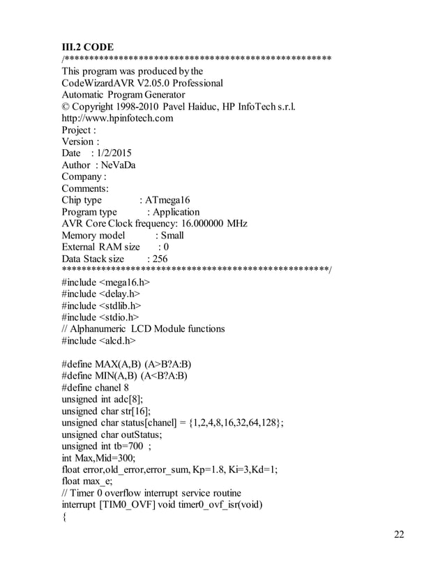 Robot bám đường ứng dụng thuật toán PID - Line follow robot with PID . Chu Quang Thảo | DOCX