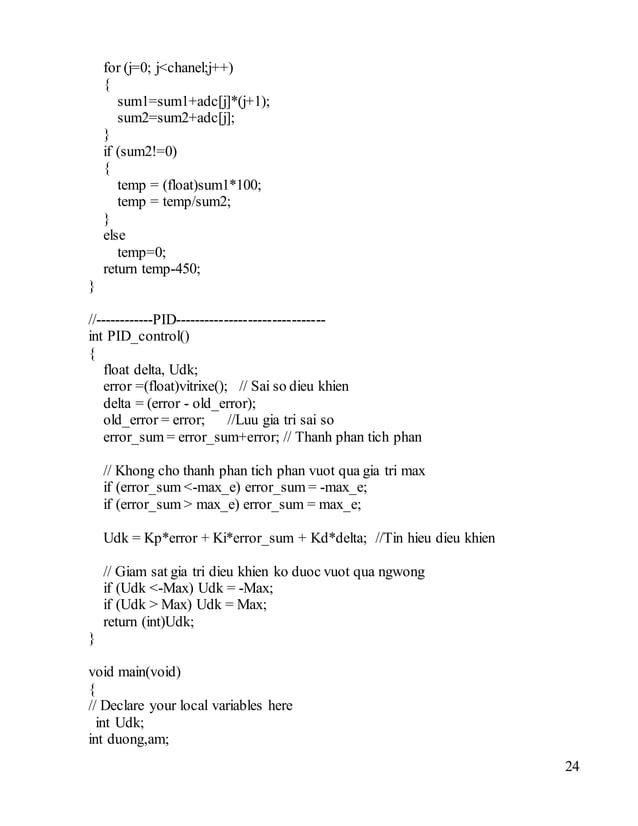 Robot bám đường ứng dụng thuật toán PID - Line follow robot with PID . Chu Quang Thảo | DOCX