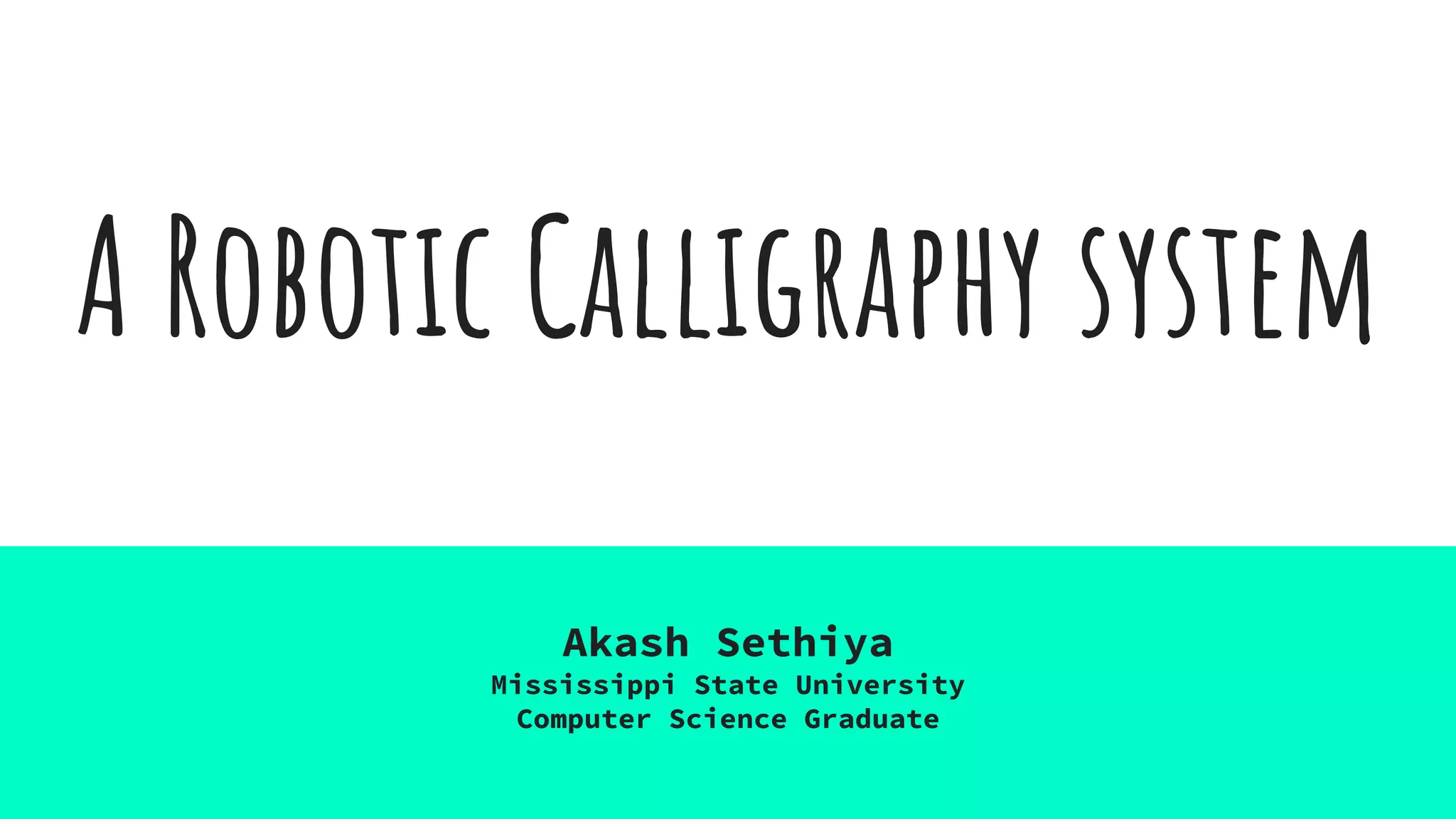 Robot calligraphy system | PPT