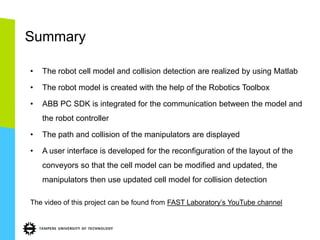 Robot cell modeling and collision detection based on Matlab | PPTX