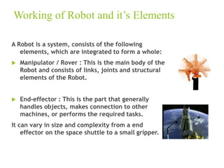 Robot classification working and spesific uitilities of robot | PPTX