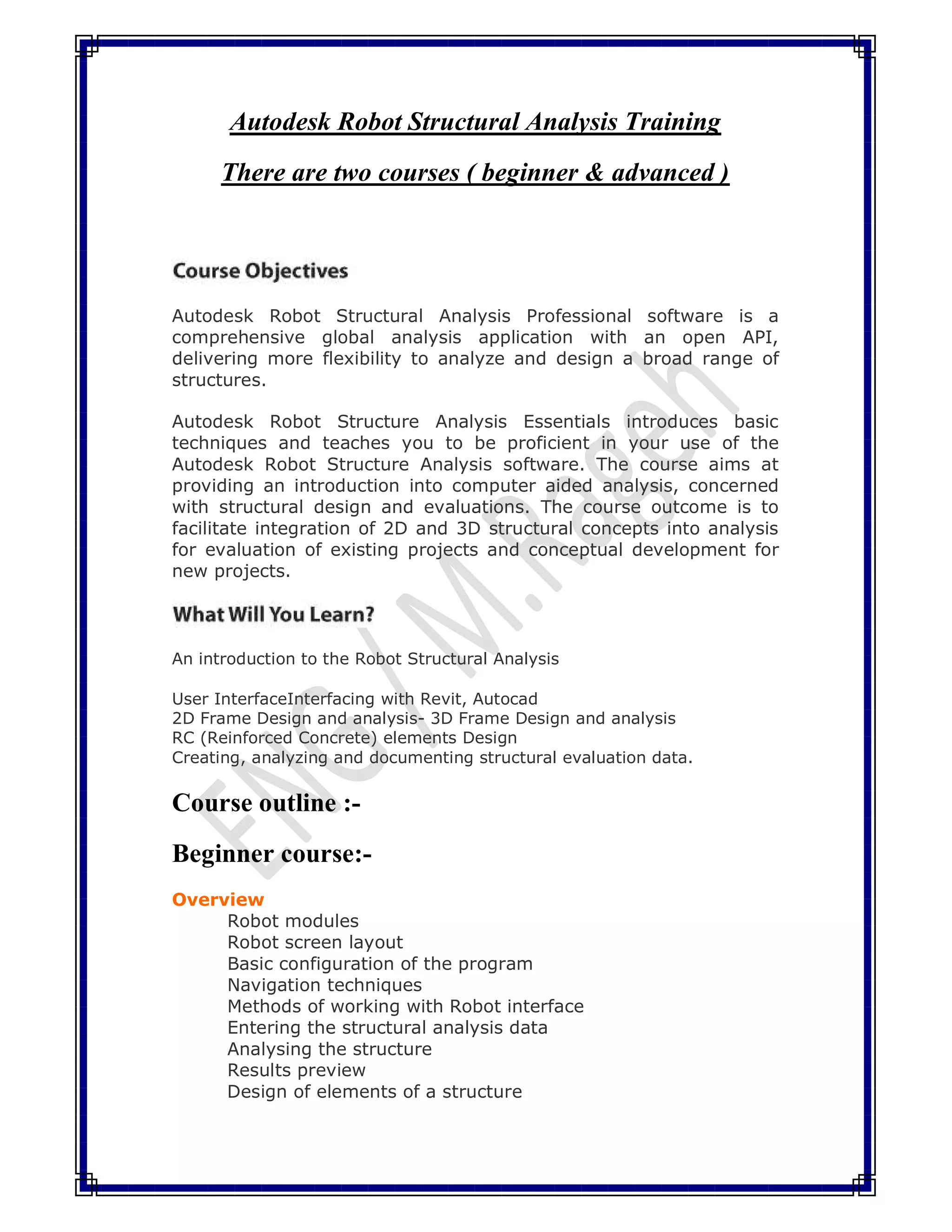 Robot course outline | PDF