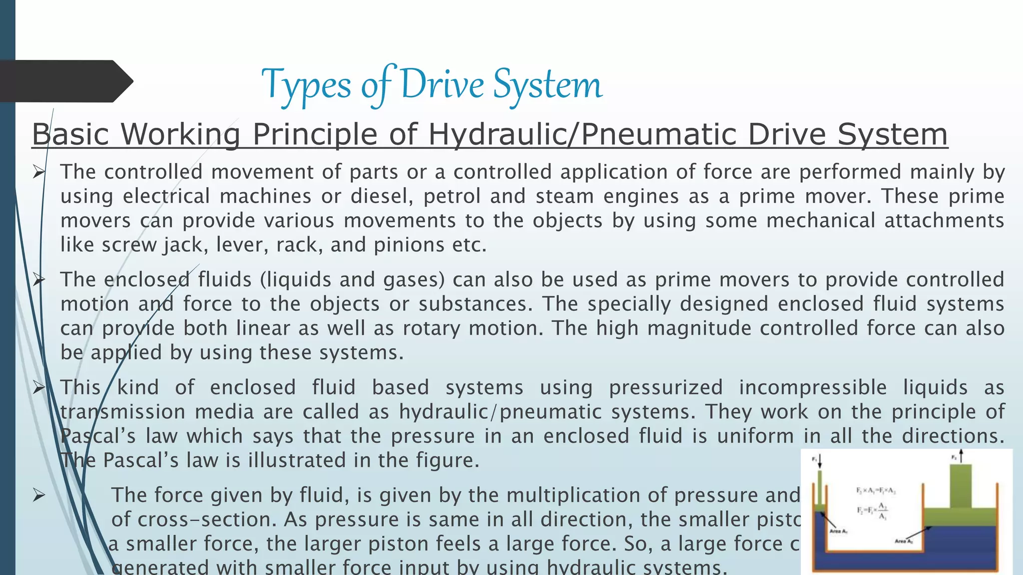 Hydraulic and Pneumatic Drive System | PPTX