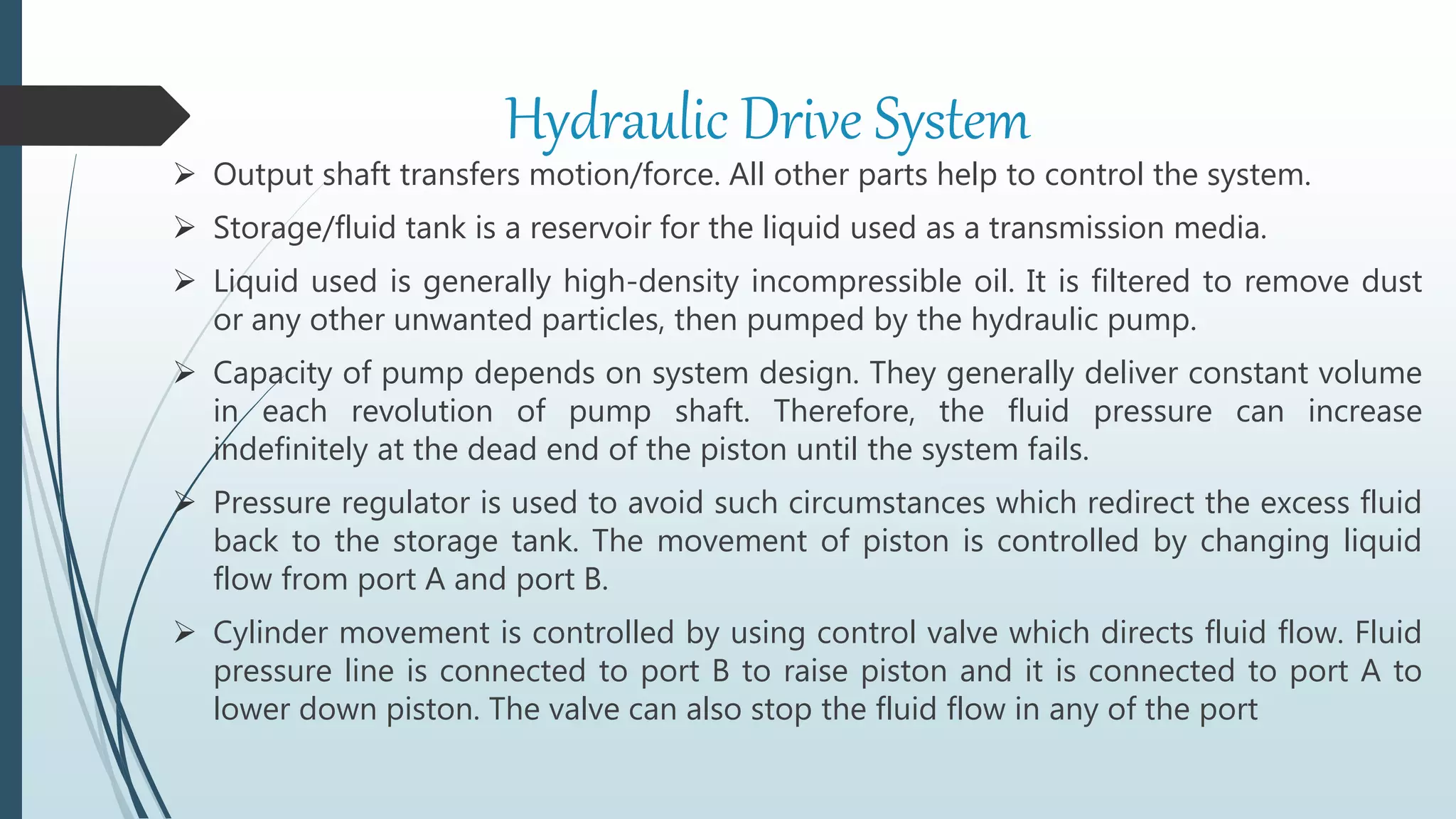 Hydraulic and Pneumatic Drive System | PPTX