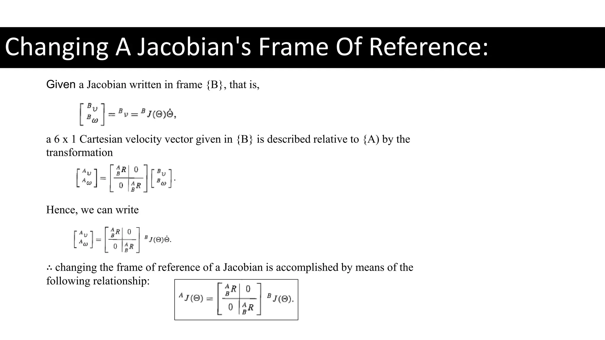 Jacobian | velocity and static forces | PPTX
