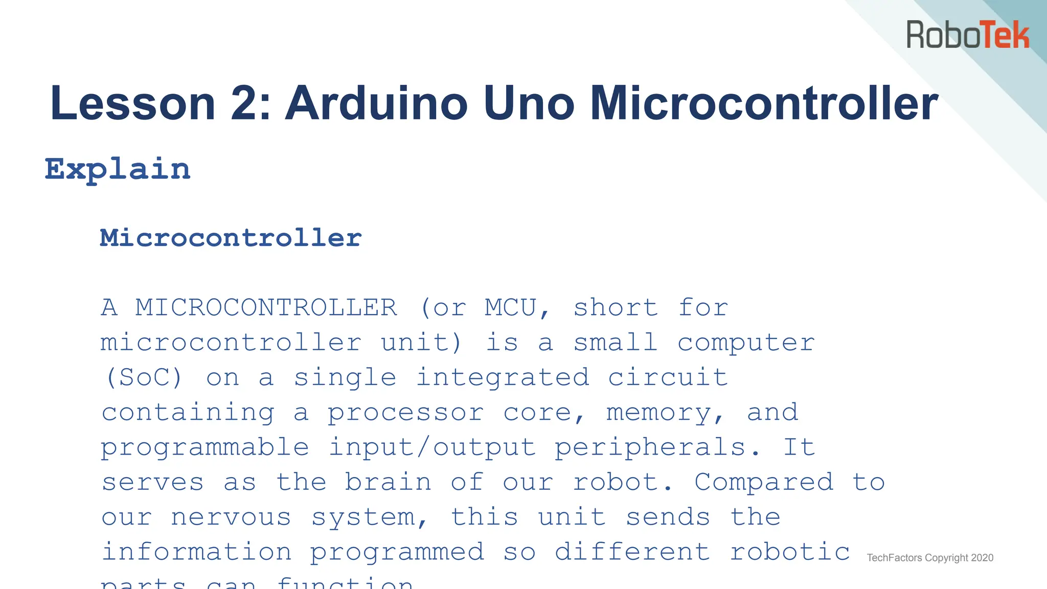 RoboTek Arduino Level 1.pptx | Robotics | Technology & Computing