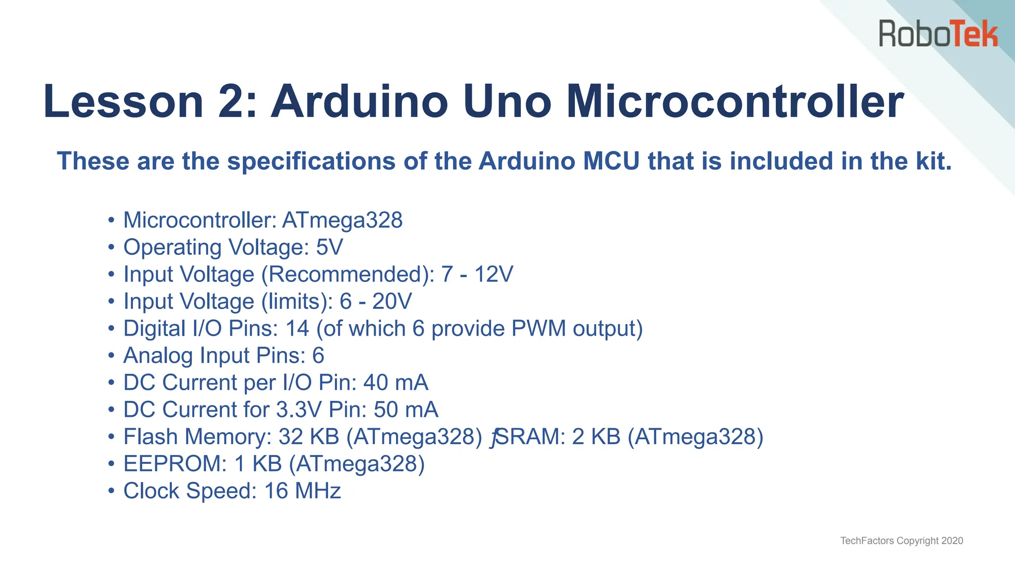 RoboTek Arduino Level 1.pptx | Robotics | Technology & Computing