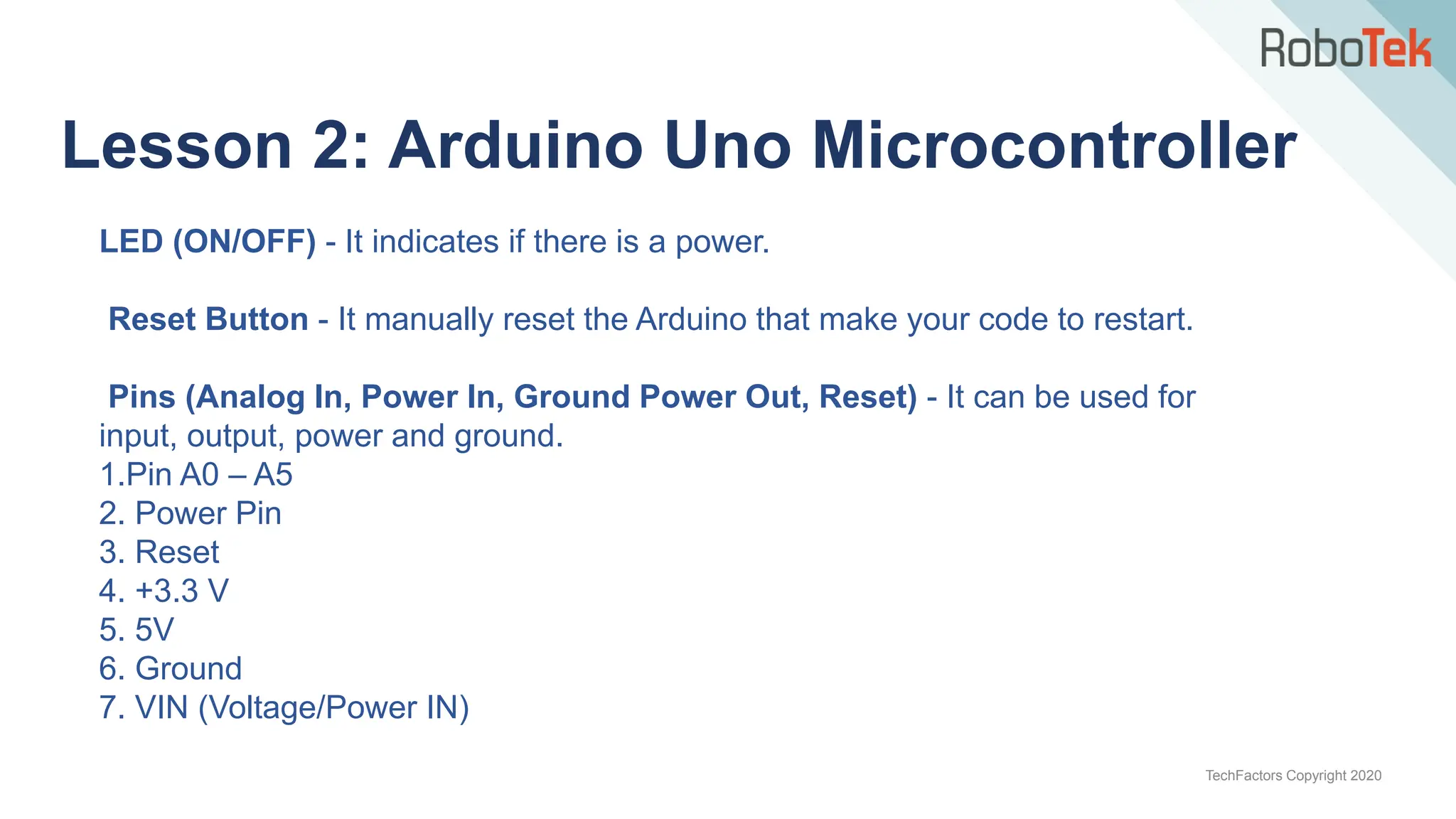 RoboTek Arduino Level 1.pptx | Robotics | Technology & Computing