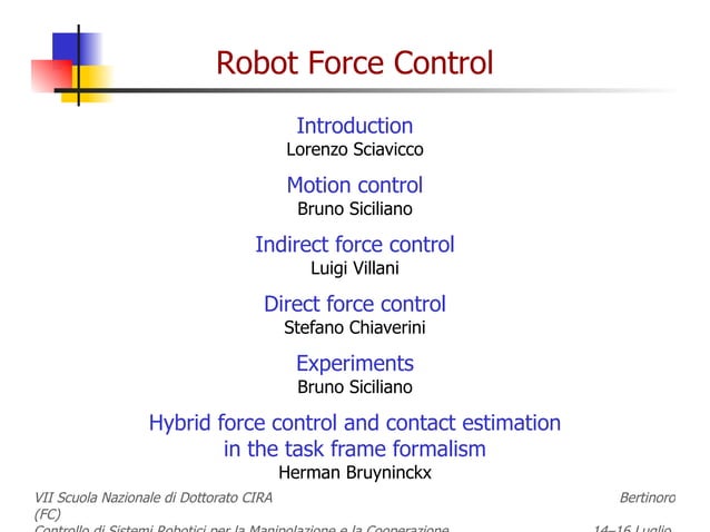 Robot force control | PPT | Physics | Science