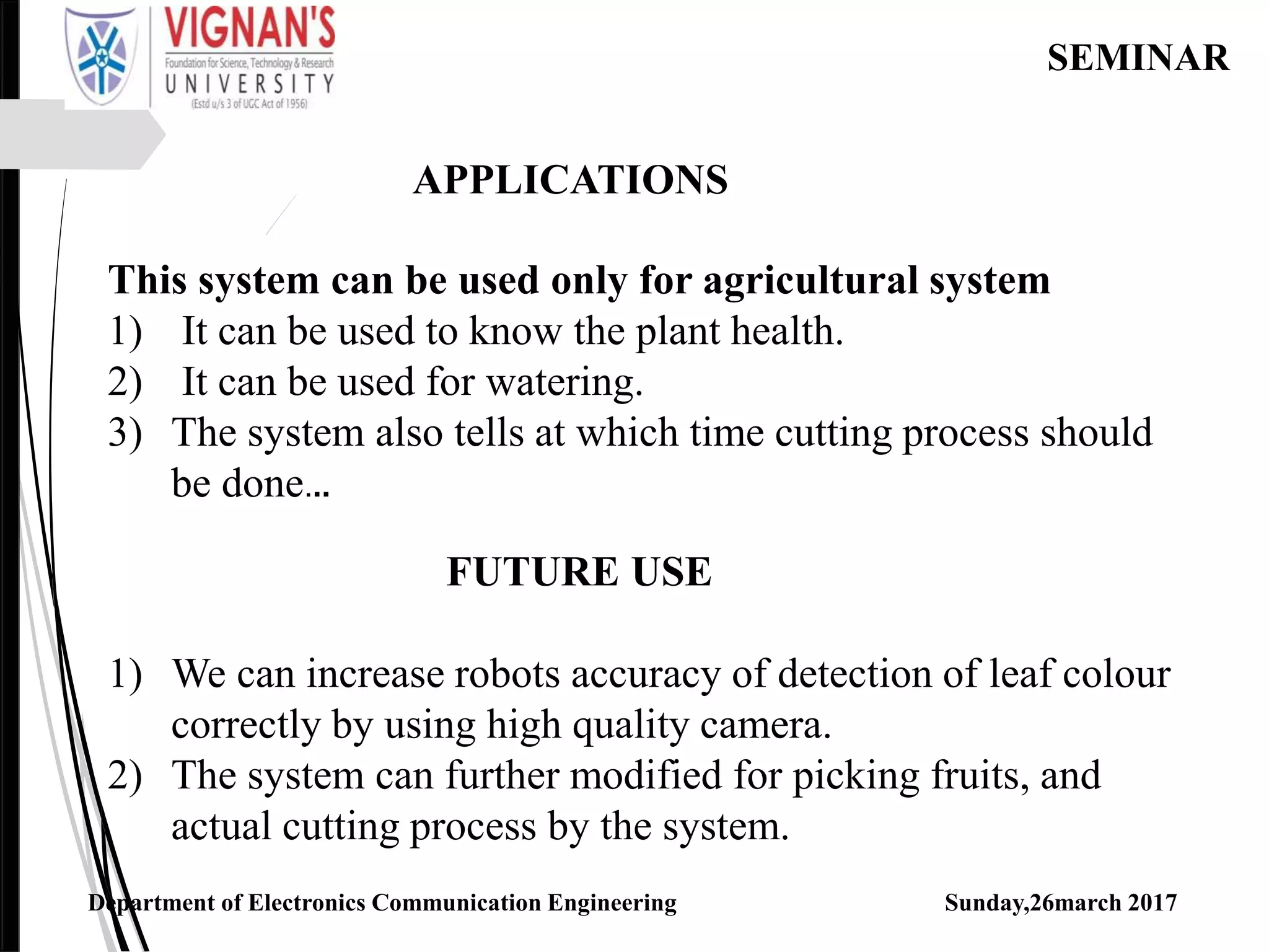 Automation Farming Robot for Plant Health Indication | PPTX