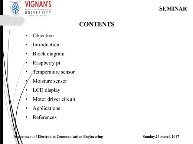 Automation Farming Robot for Plant Health Indication | PPT