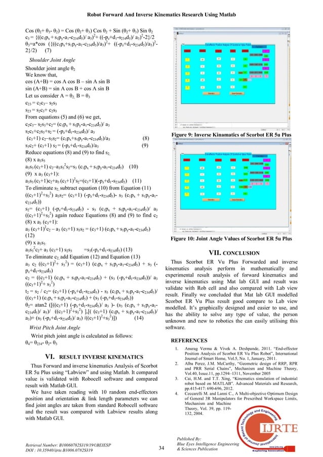Robot forward and inverse kinematics research using matlab by d.sivasamy | PDF