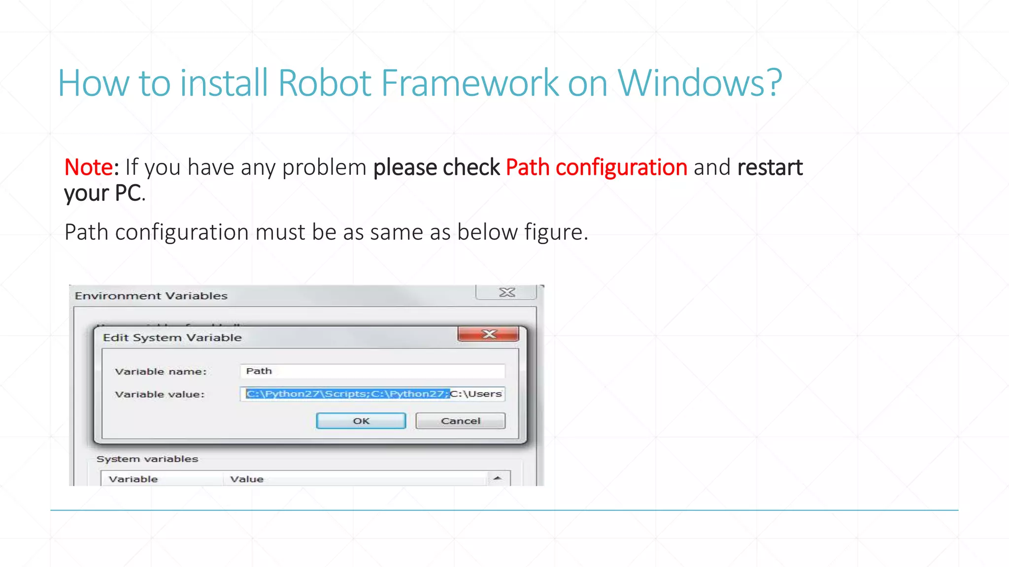 Robot framework | PPTX | Operating Systems | Computer Software and Applications