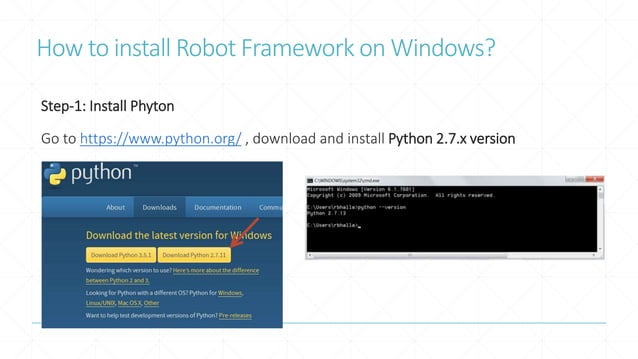 Robot framework | PPTX | Operating Systems | Computer Software and Applications
