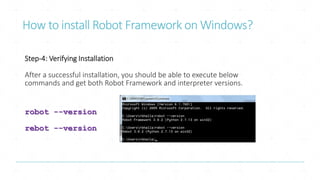 Robot framework | PPTX | Operating Systems | Computer Software and Applications