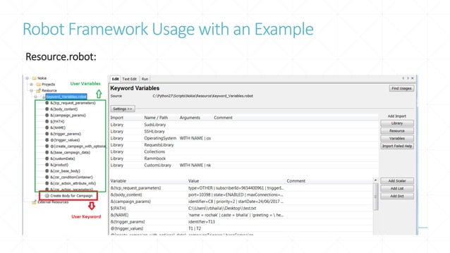 Robot framework | PPTX | Operating Systems | Computer Software and Applications