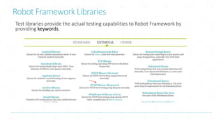 Robot framework | PPTX | Operating Systems | Computer Software and Applications