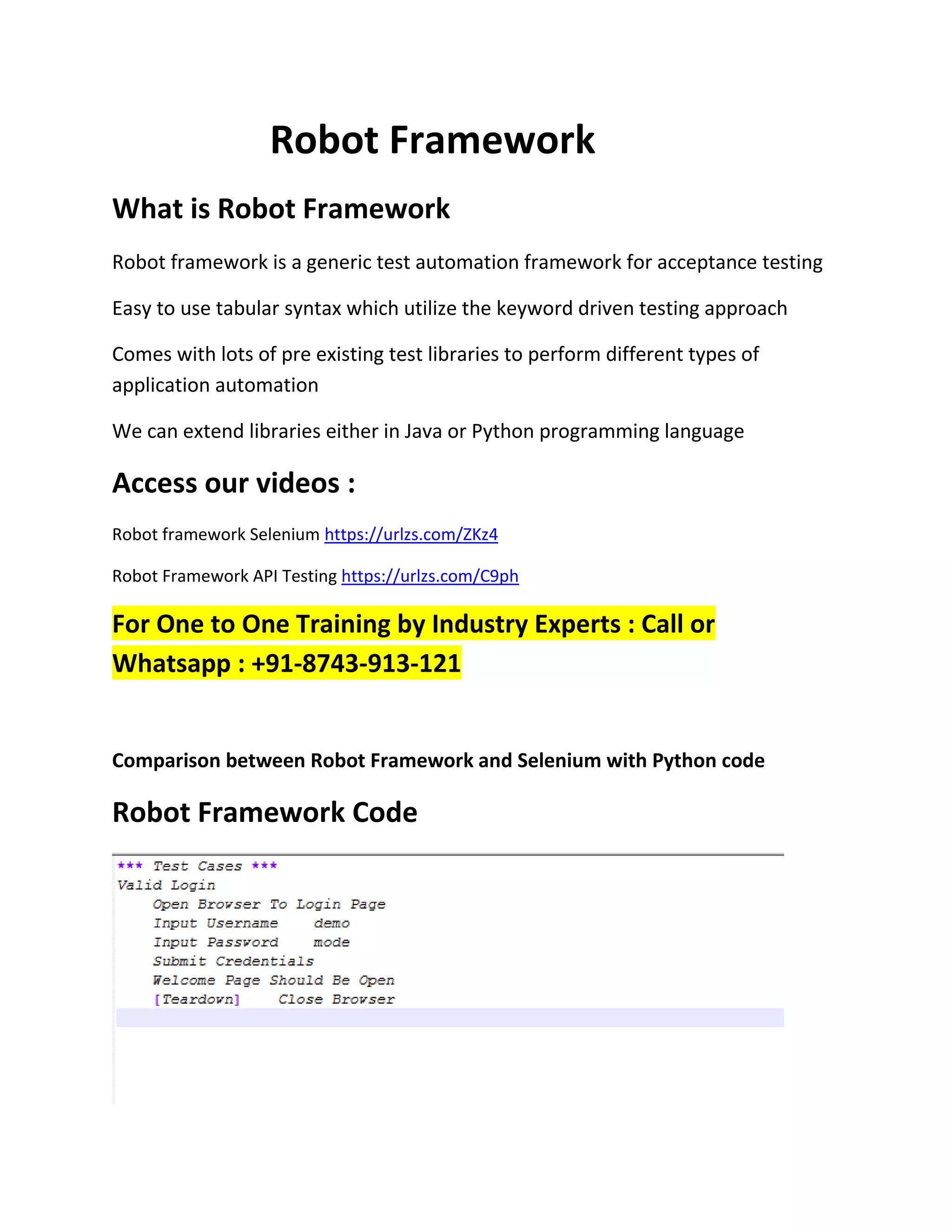 Robot Framework Pdf