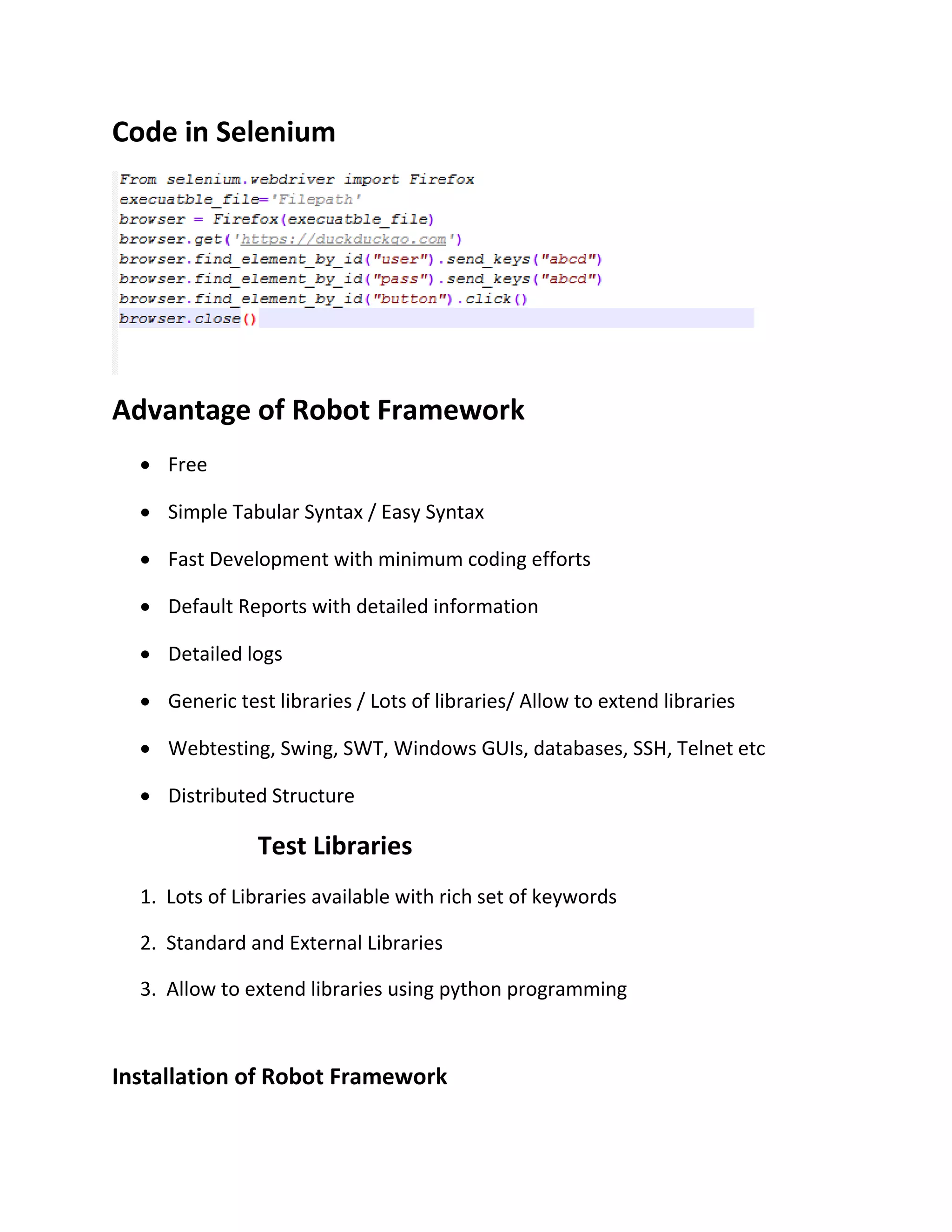 Robot Framework Pdf