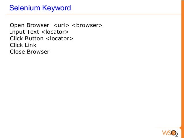 Robot framework and selenium2 library