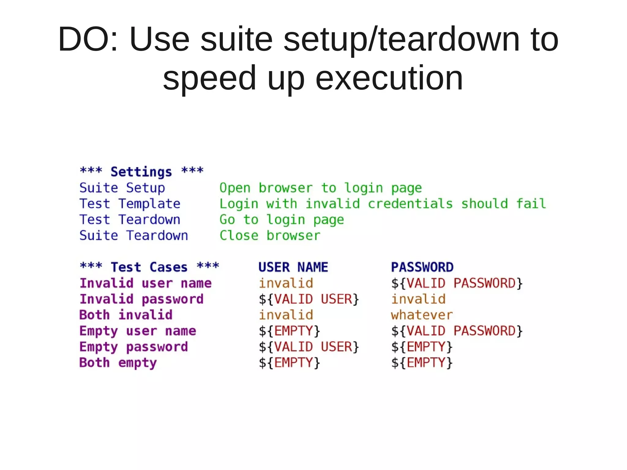 Robot Framework Dos And Don'ts | PDF