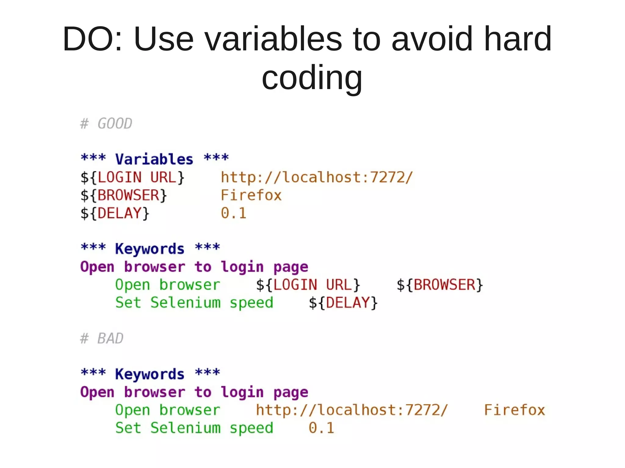 Robot Framework Dos And Don'ts | PDF