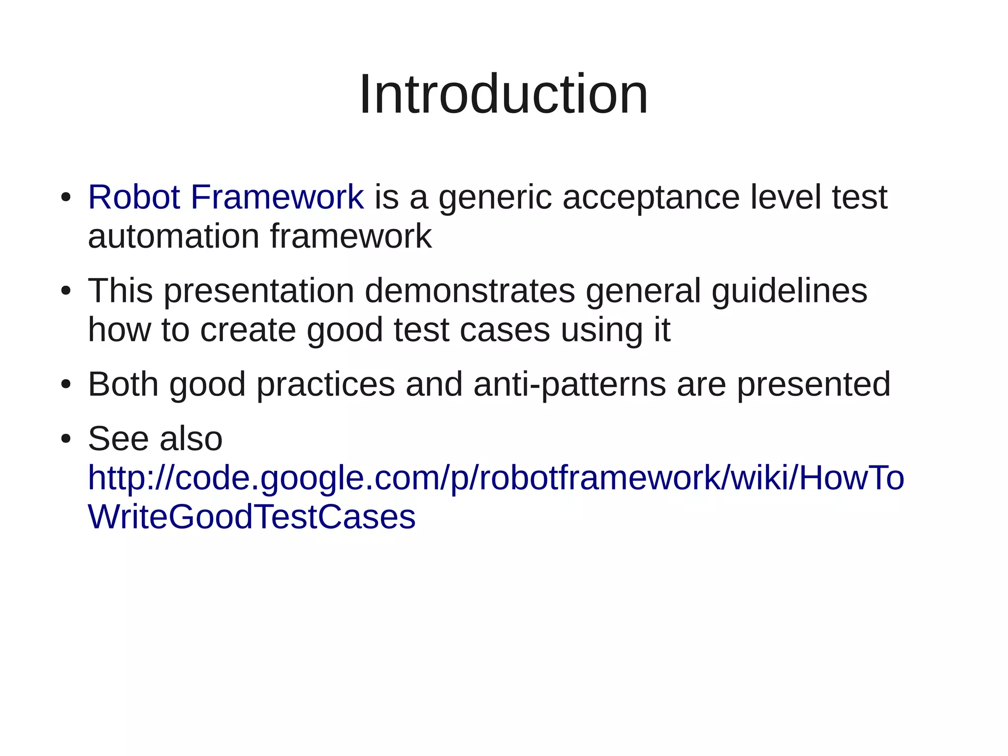Robot Framework Dos And Don'ts | PDF