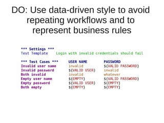 Robot Framework Dos And Don'ts | PDF
