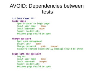 Robot Framework Dos And Don'ts | PDF