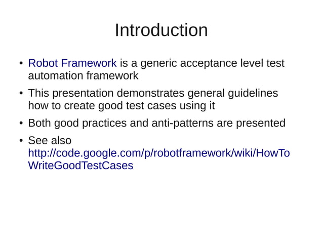 Robot Framework Dos And Don'ts | PDF
