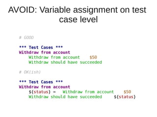 Robot Framework Dos And Don'ts | PDF