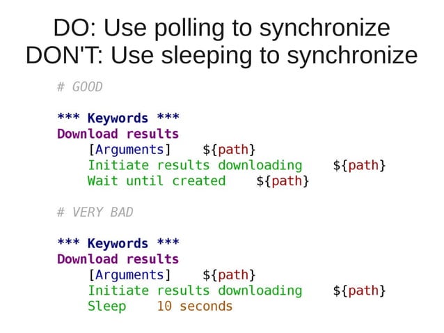 Robot Framework Dos And Don'ts | PDF