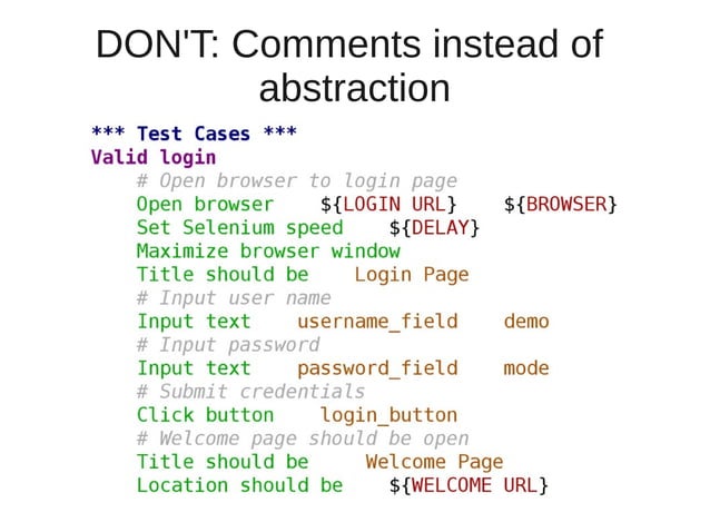 Robot Framework Dos And Don'ts | PDF