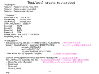 SDN Lab環境でのRobotFramework実践活用 | PPT