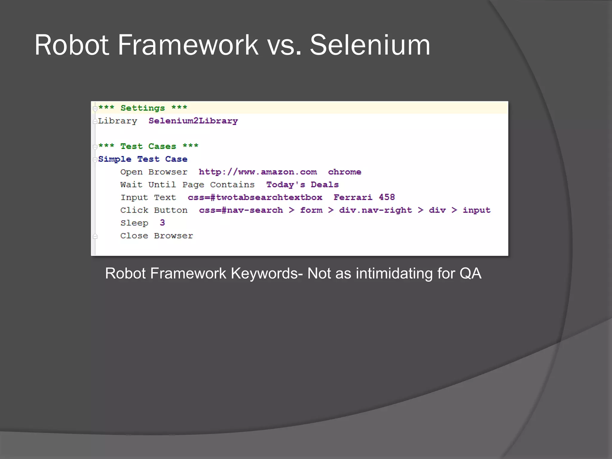 Robot Framework Introduction And Sauce Labs Integration Ppt