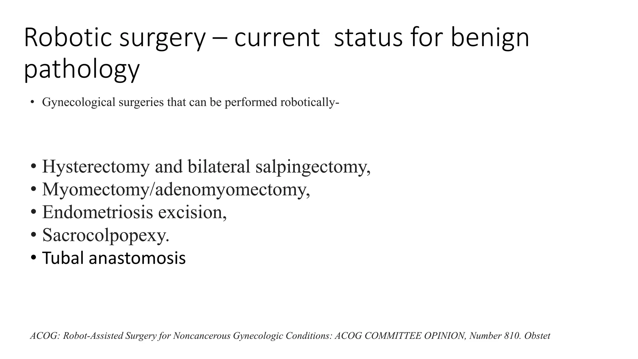 ROBOTIC SURGERY-CURRENT STATUS IN GYNECOLOGY | PPTX