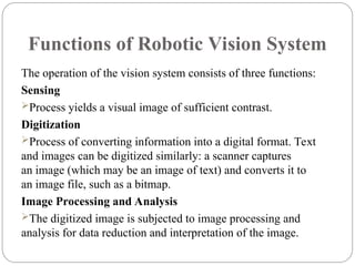 ROBOTIC-VISION-include image processing techniques | PPT