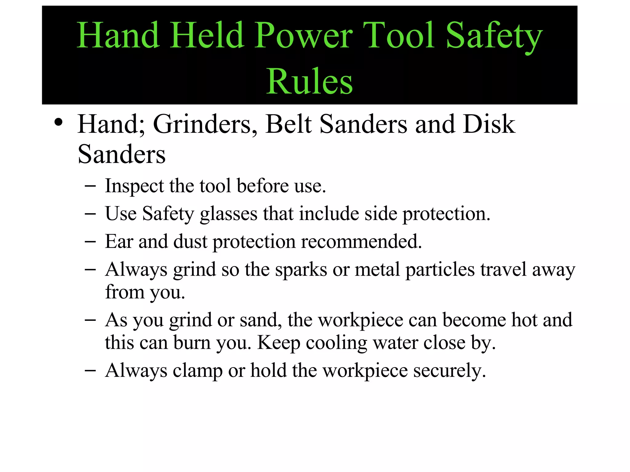Robotic Workshop Safety Tips | PPT | Woodworking | Arts and Crafts