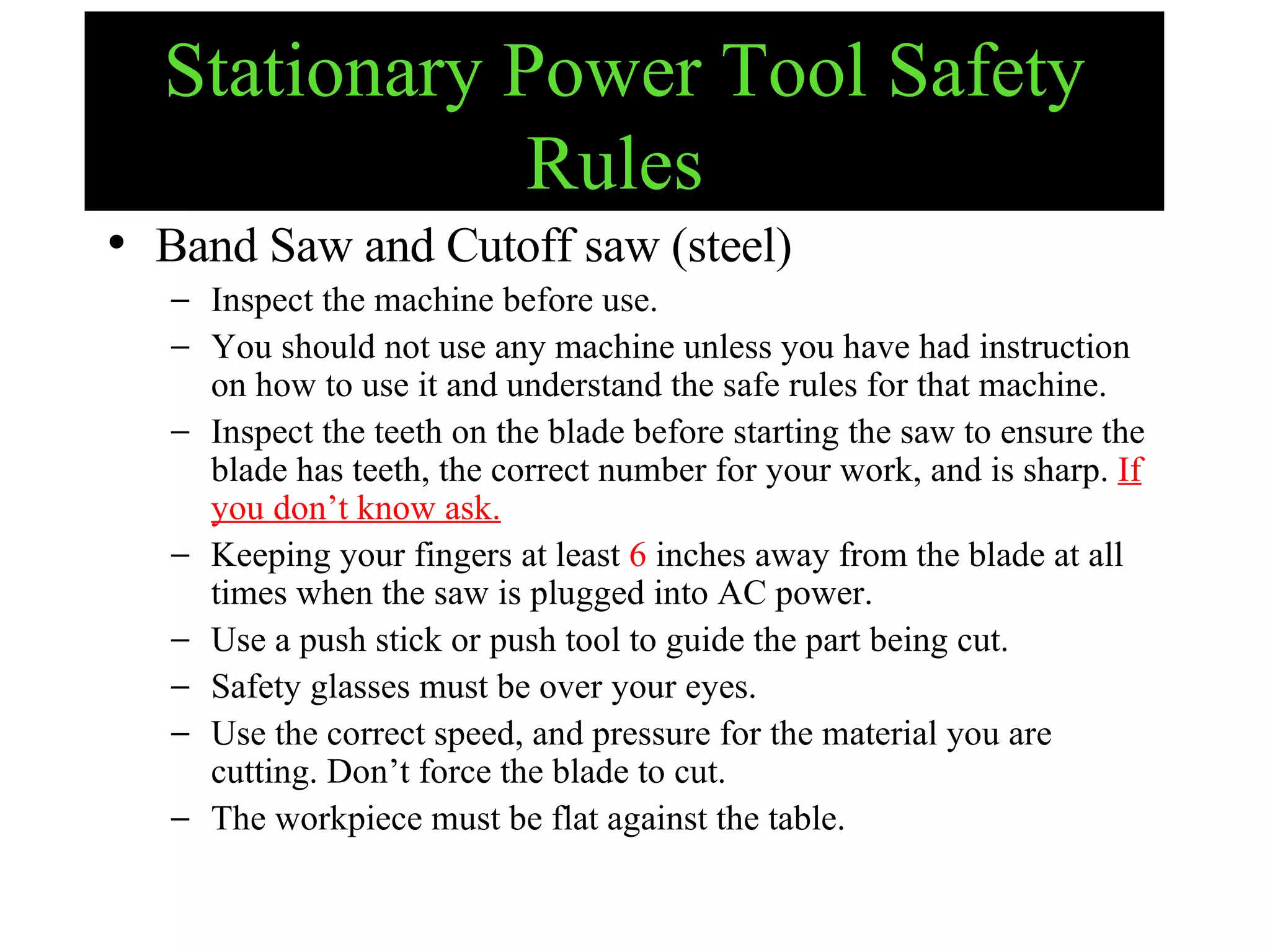 Robotic Workshop Safety Tips | PPT | Woodworking | Arts and Crafts